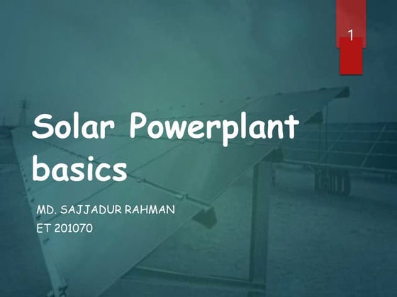 Solar power plant | PPT