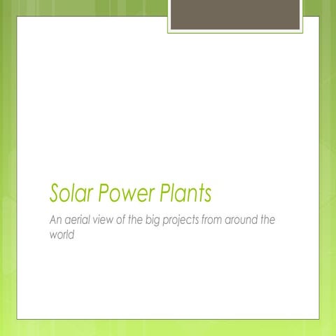Solar Power Plants | PPT