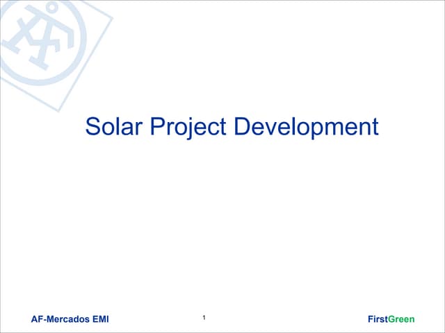 1 MW solar Power plant project Scheduling and Tracking | PPTX