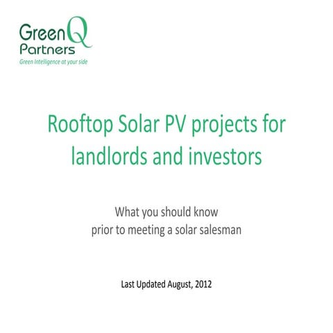 Solar PV project development | PPTX
