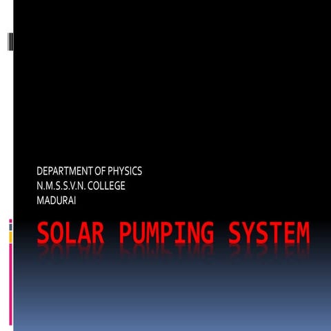 Solar pumping system | PPTX