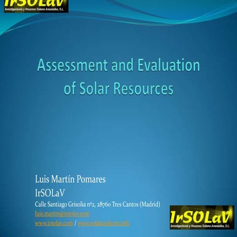 Solar resource assessment luis martin | PPTX