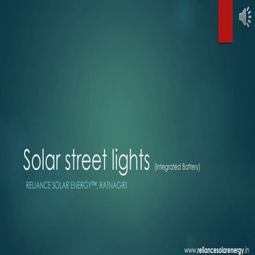Solar street lights (Integrated Battery) | PPT