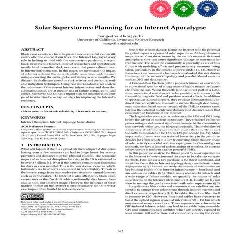 Solar Superstorms: Planning for an Internet Apocalypse | PDF