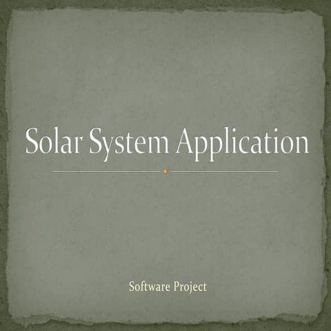 Solar system application | PDF