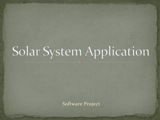 Solar system application | PPT | Computing | Technology & Computing