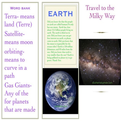 Kayla's Solar System Brochure | PAGES