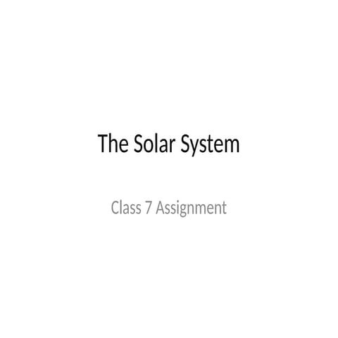 Comprehensive Overview of the Solar System for Class 7 Students | PPTX