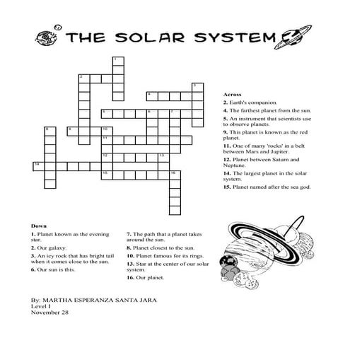 Solarsystem crossword | DOC