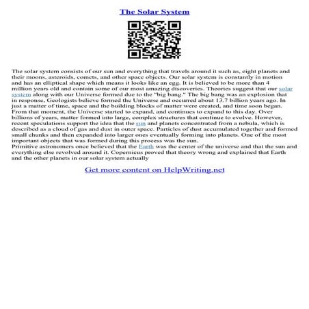 Solar System Essay | PDF