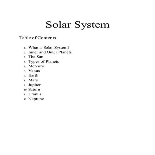 Solar System Assignment | DOCX