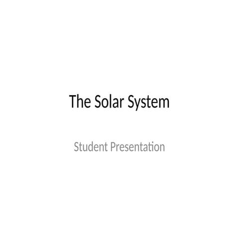 Exploring the Solar System: Planets, Sun, and Earth | PPTX