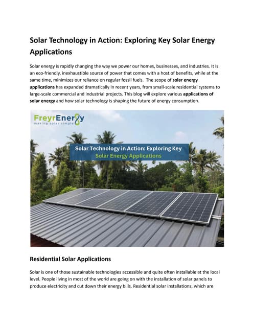 How Solar Solutions are Benefitting Lives? | PPT