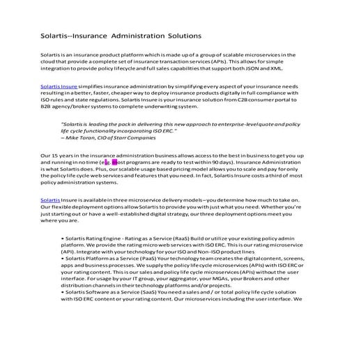 Solartis insurance administration_solutions | DOCX