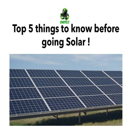 Solar Energy (PV) - Top 5 things to know ! | PDF