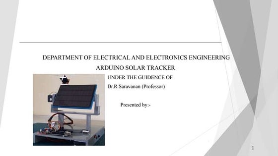 SUN Tracking Solar panel presentation | PPT