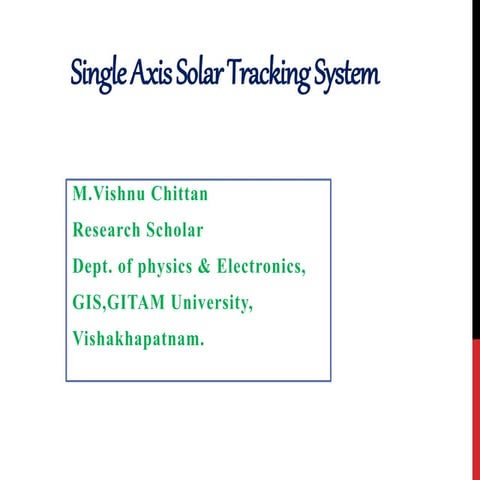 Solar tracking system | PPTX