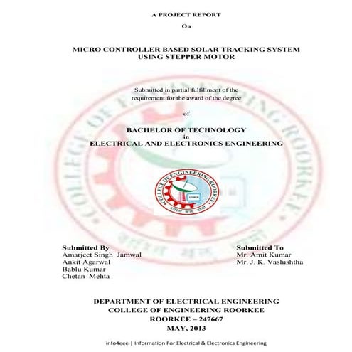 Solar tracking system - front page | DOCX