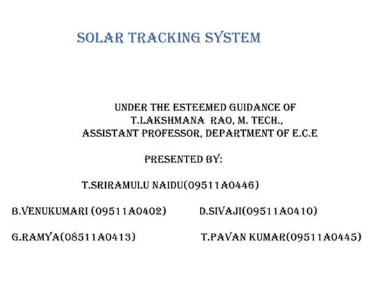Solar tracking system | PPT
