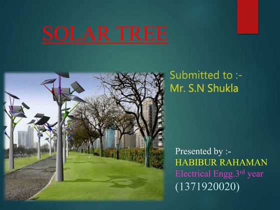 Solar tree ppt | PPTX | Environment | Science