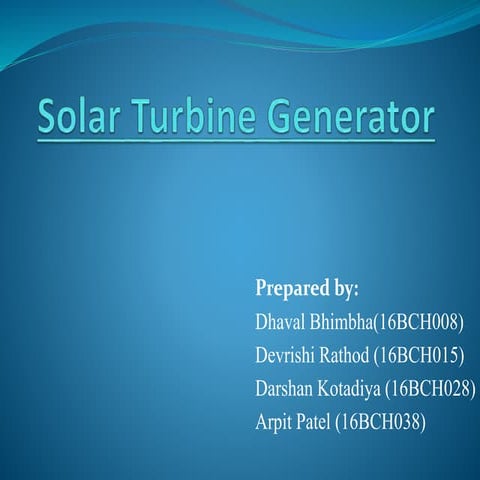 Solar Turbine Generator | PPTX