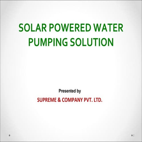 Solar water pumping_solution | PPT