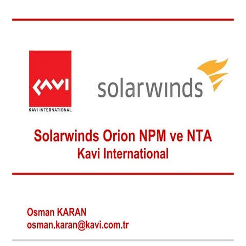 Solarwinds Orion NPM ve NTA sunumu | PDF