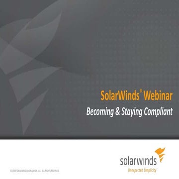SolarWinds Presents Compliance with Log and Event Manager | PPTX