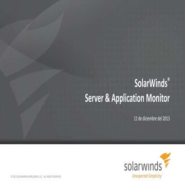 SolarWinds Server & Application Monitor (en Espanol)