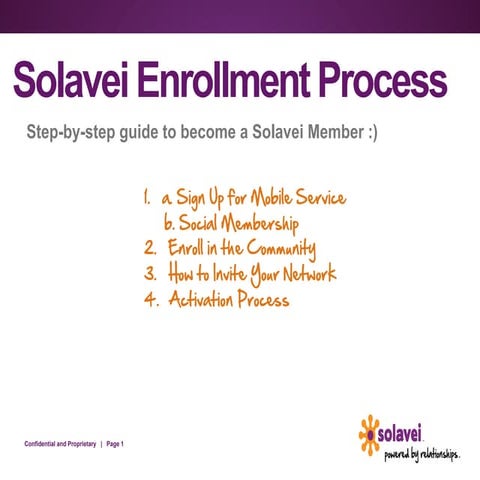 Solavei enrollment process | PPT