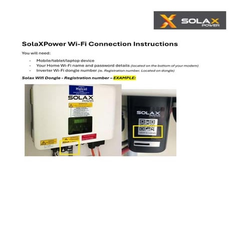 SolaX WiFi Connection Guide | Halcol Energy | PDF