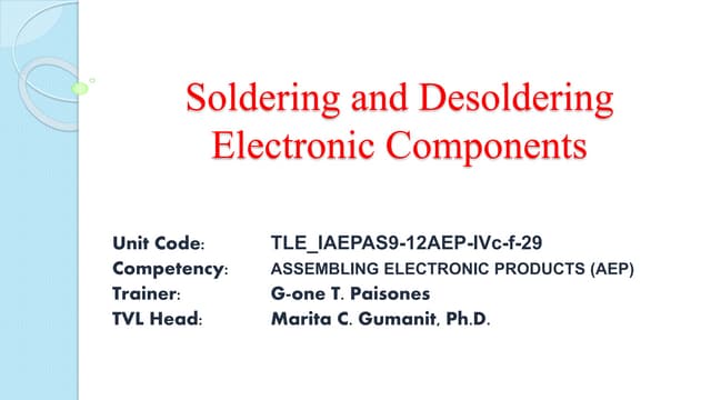 SOLDER FILLET STANDARDS DEMO BOOKLET DEFINITIONS | PDF