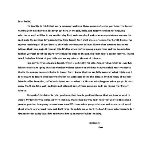 Soldier's letter home | PAGES