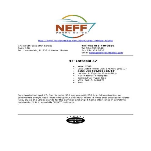 Sold intrepid 475 430 377 370 market report | PDF