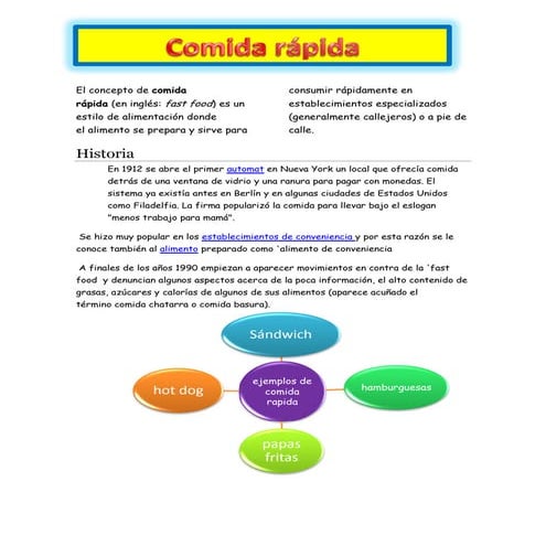 Qué es la comida rápida | PDF