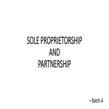 Sole proprietorship and partnership | PPTX