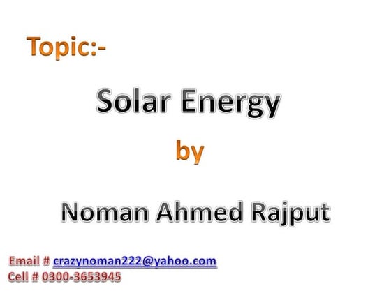 1.introduction to Solar Energy | PDF