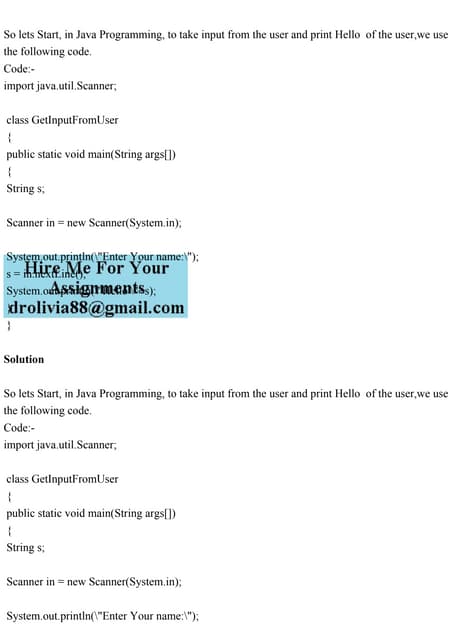 So Lets Start In Java Programming To Take Input From The User And Pdf