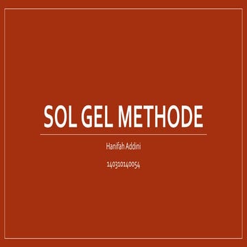Sol gel methode | PPT