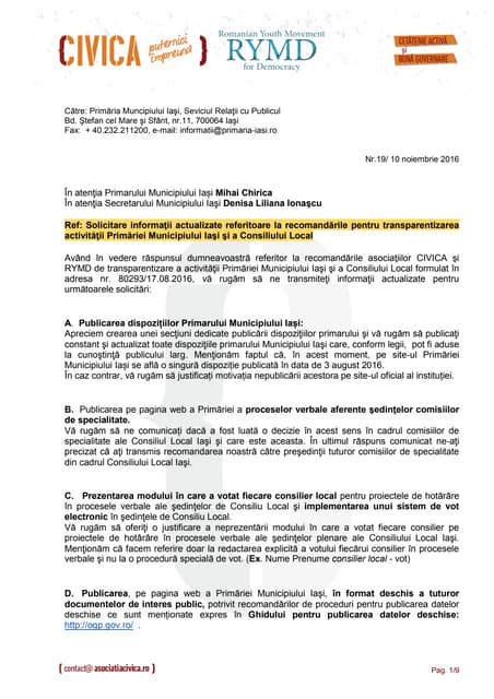 Fisa post - coordonator comunicare CIVICA | PDF