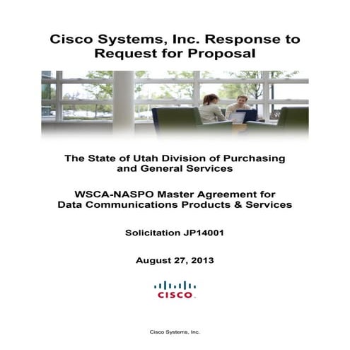 Solicitation number jp14001_cisco_response | PDF