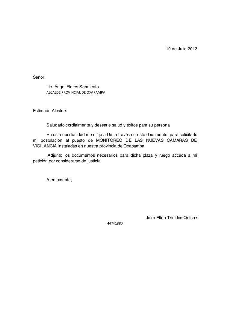 Modelo De Carta De Solicitud En Word Gratis Images