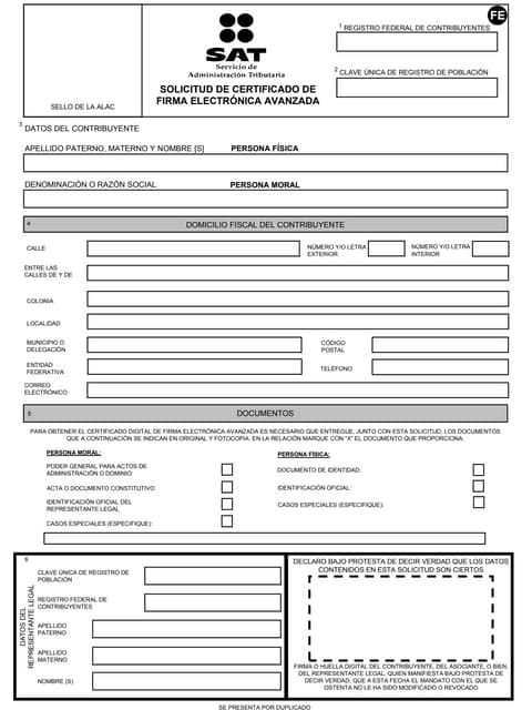 Sf001 formato de uso multiple llenable | PDF