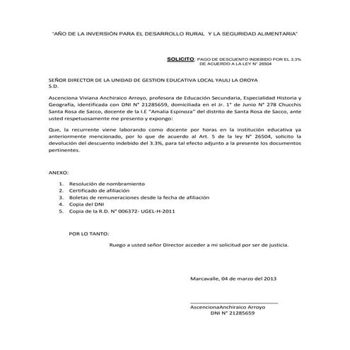 Modelo Para Registrar Solicitud A La Afp Por Retiro D