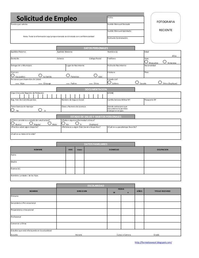 Ejemplos De Solicitud De Empleo Datos Solicitud De Empleo Carta De Photos
