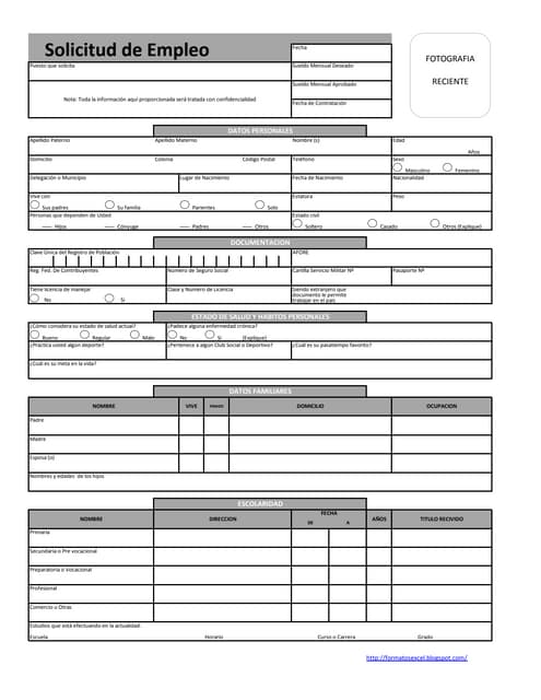 Solicitud de Empleo | PDF