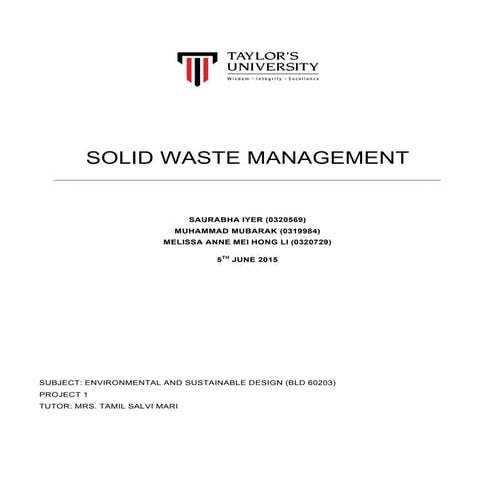 Current status of commercial solid waste generation, composition and ...