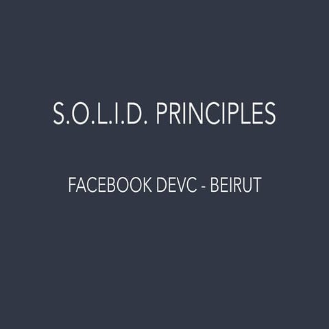 S.O.L.I.D. Principles | PPT