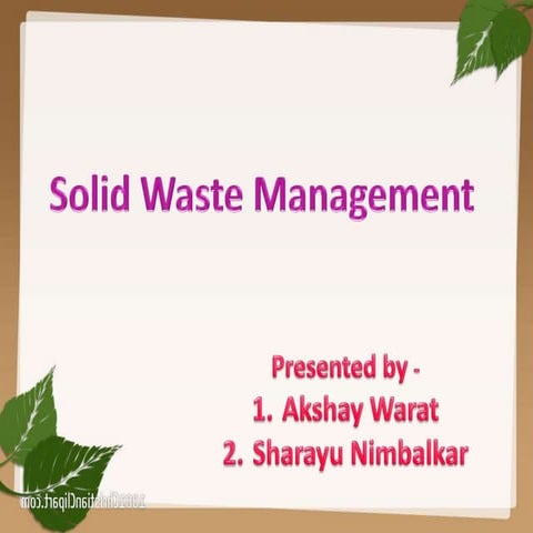 Solid waste management 2 | PPTX