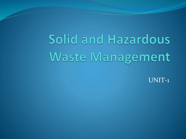 classification of waste and their characteristics | PPTX